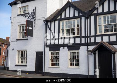 Hodnet village in the Shropshire countryside, The Bear Inn public house ...
