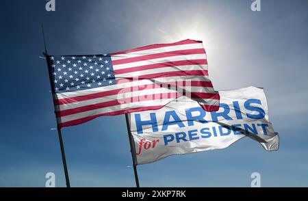 Kamala Harris 2024 presidential campaign logo flag Stock Photo - Alamy