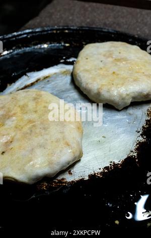 Baking pastilla, a traditional dish from North Africa, in the oven at ...