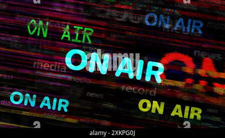On air media live broadcasting symbol mobile technology concept ...