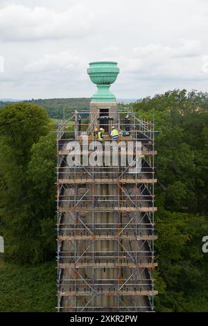Specialists clean the Bridgewater Monument for the first time since the ...
