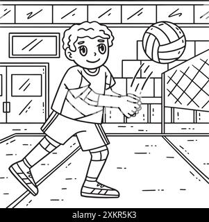 Volleyball Player sending the Ball Back Clipart Stock Vector Image ...