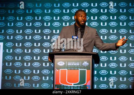 Miami offensive lineman Jalen Rivers runs the 40-yard dash at the NFL ...
