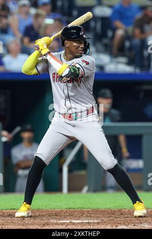 Arizona Diamondbacks' Geraldo Perdomo bats during the fifth inning of a ...
