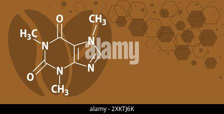 Coffee, caffeine chemical structure, C8H10N4O2. Structural formulas ...