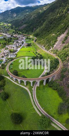 Brusio viaduct in Switzerland, famous landmark and railway Stock Photo ...