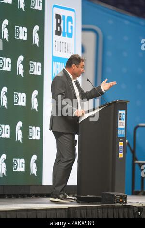 Michigan State head coach Jonathan Smith arrives at Kinnick Stadium ...