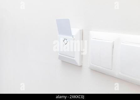 Hotel key card reader with card for powering electricity Stock Photo ...