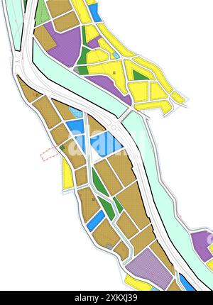 General Urban Plan with urban destinations, roads, buildable areas and ...