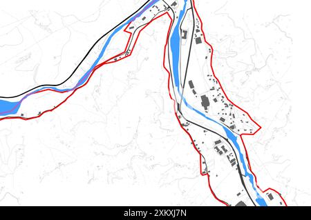 General Urban Plan with urban destinations, roads, buildable areas and ...