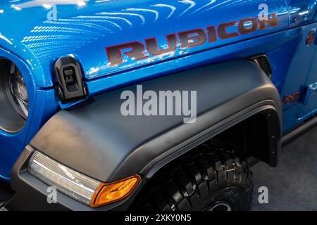 The blue Jeep Wrangler Rubicon 392 makes its premiere at the ...