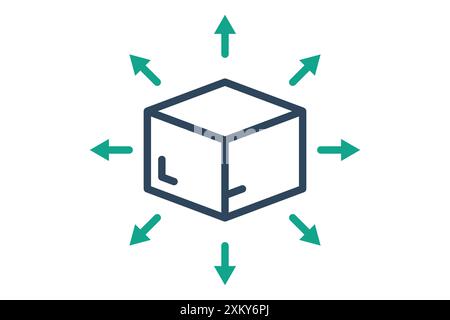 Distribution icon. pack box with arrow. icon related to delivery ...