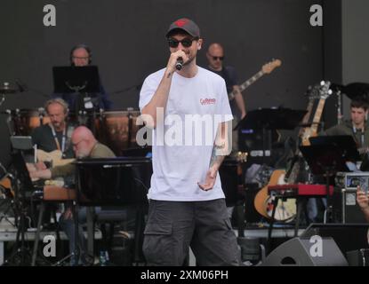 Carl Brave singer during orchestra rehearsals and acoustic test in ...