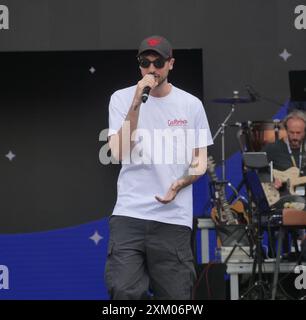 Carl Brave singer during orchestra rehearsals and acoustic test in ...