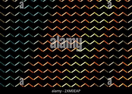Zig zag lines banner templates set, gradient stripes texture ...