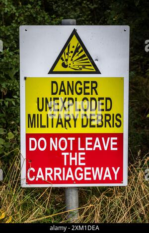 Danger sign, Imber village, Wiltshire, England, UK Stock Photo - Alamy