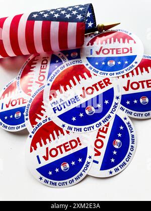 Still Life of Future Voter Stickers, 2024, NYC, USA Stock Photo - Alamy