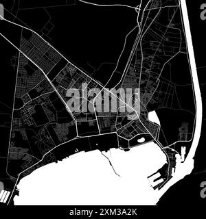 Map of Suez, Egypt. Detailed city vector map, metropolitan area ...