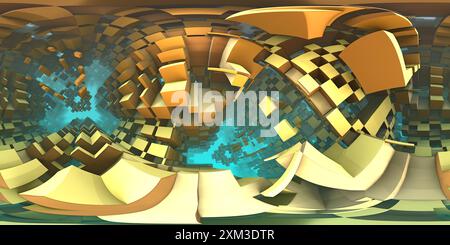 360° view of 360 degree labyrinth, abstract maze background panorama ...