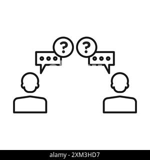 Angry people conflicts icon Black line art vector in black and white ...