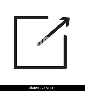 External link icon Black line art vector in black and white outline set collection sign Stock ...