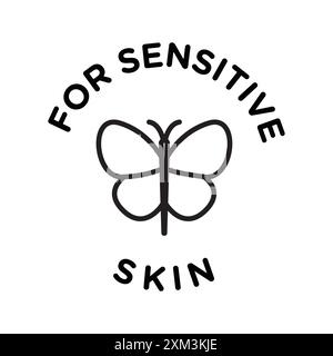 For sensitive skin icon Black line art vector in black and white ...