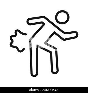 Farting icon set in black and white color. simple flat vector Stock ...