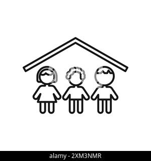 Orphanage house icon set in black and white color. simple flat vector Stock Vector Image & Art ...