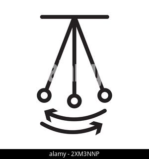 Oscillation icon Black line art vector in black and white outline set ...