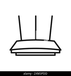 router icon Black line art vector in black and white outline set ...