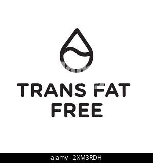 Trans fat free icon Black line art vector in black and white outline ...