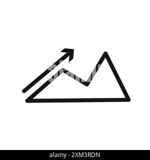 Uphill icon Black line art vector in black and white outline set ...