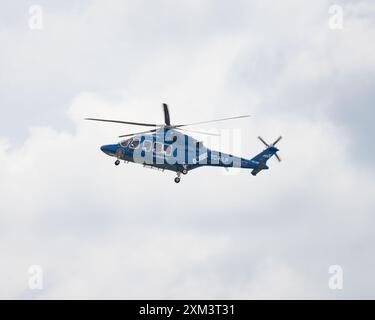 Turkish Aerospace, TAI T625 Gokbey helicopter flying at the 2024 ...
