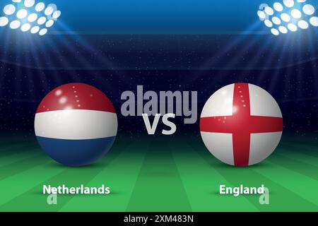 Netherlands vs England soccer scoreboard broadcast template Stock ...