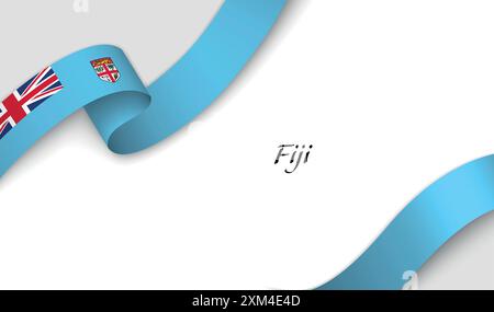 Curved ribbon with fllag of Fiji on white background with copyspace Stock Vector Image & Art - Alamy