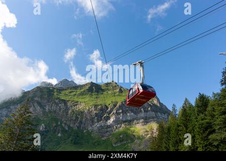LUCERNE, SWITZERLAND - JULY 14, 2024: Cable car leading to the top of ...