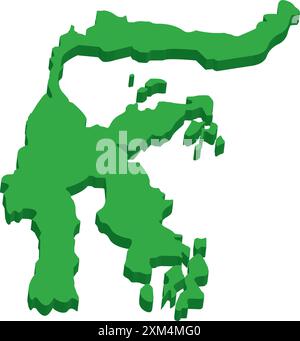 Sulawesi Indonesia island map silhouette region territory, black shape ...