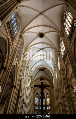 Germany - November 06, 2023 : Stained glass windows in a German ...