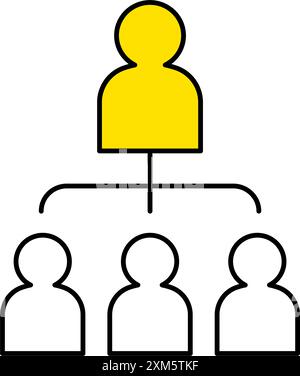 Organizational chart, business icons for targets, goal attainment, and ...