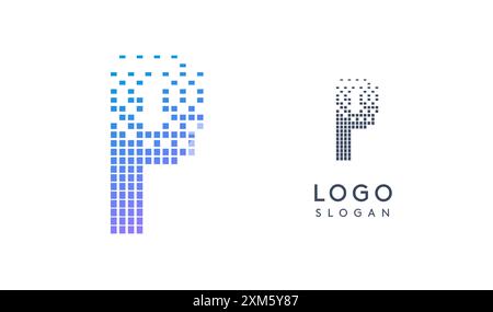 Pixelated Letter Y transitioning into scattered pixels with gradient ...