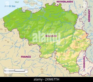Map of Liege, Belgium. Detailed city vector map, metropolitan area ...