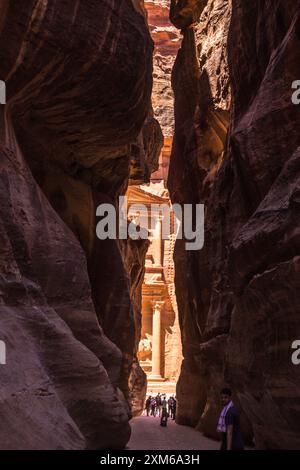 The Treasury, glimpsed from the Siq, UNESCO World Heritage Site of ...