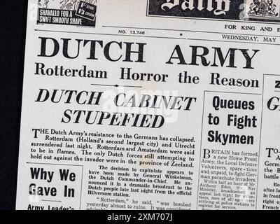"Dutch cabinet Stupified" headline on the front page of the Daily Mail ...