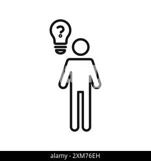 Curiosity icon Black line art vector in black and white outline set ...