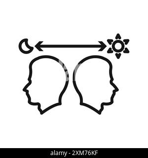 Circadian rhythms icon vector line logo mark or symbol set collection ...