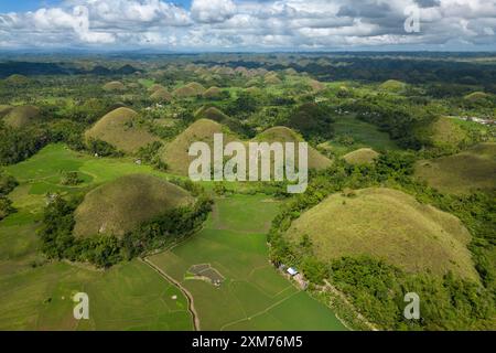 Aerial view of the Chocolate Hills geological formation, near Carmen ...