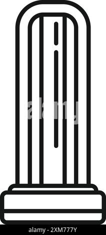 Simple line drawing of a fluted column, representing classical ...