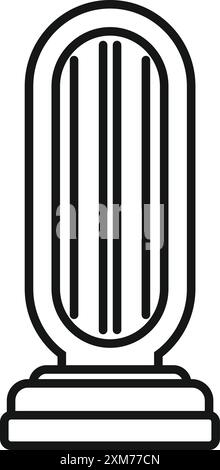 Simple line drawing of a fluted column, symbolizing classical ...