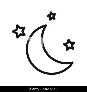 Full Moon outline icon. Sleep night dreams symbol. Meteorology. Weather ...