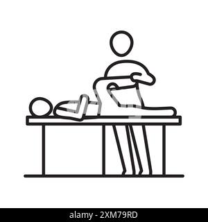 Physiotherapy icon Black line art vector in black and white outline set ...